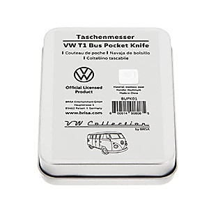 BRISA VW Collection - Volkswagen Multifunctional 3D Pocket Knife, File, Scissors, Bottle & Can Opener, Corkscrew in VW Design (Volkswagen/Red)