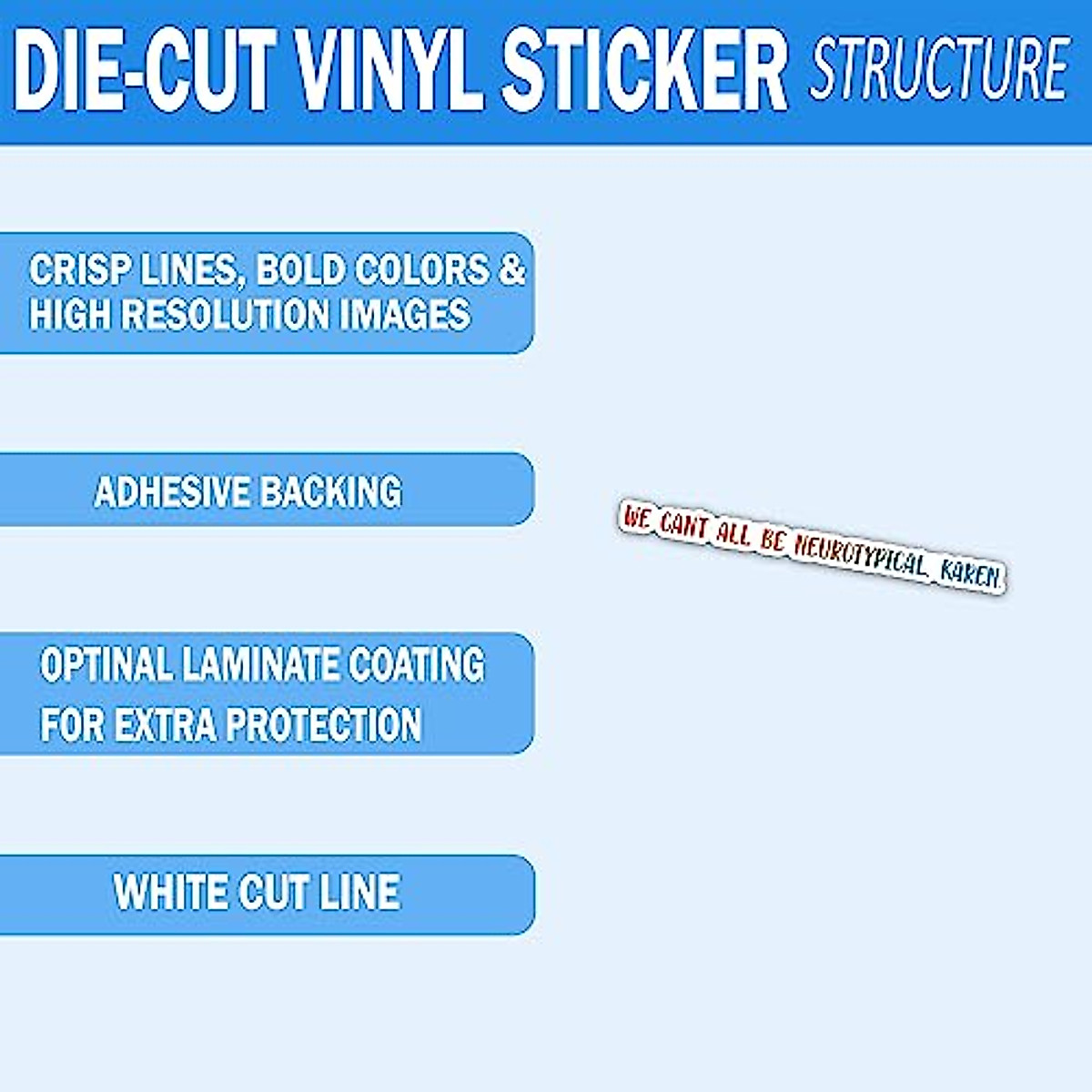 Miraki We Can't All Be Neurotypical Karen Sticker, Neurotypical Karen Stickers, Water Assitant Die-Cut Vinyl Stickers Decals for Laptop Phone Kindle Journal Water Bottles, Stickers