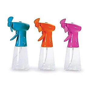 3 Pcs Set Handheld Fan With Water Spray Mister - Personal Cooling Fan Battery Operated Fan Water Bottle Sprayer - Multiple Random Colors Portable Misting Fan. Use also as Portable Desktop Table Fan