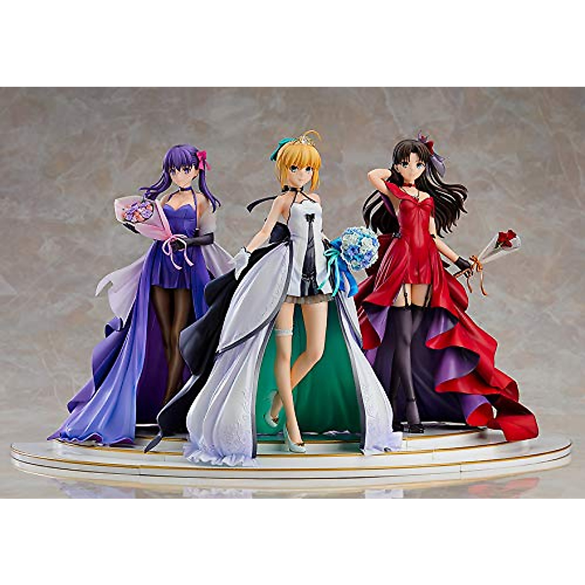 Fate stay night 1/7 Scale Figure Collection Saber, Rin Tohsaka and Sakura Matou ~15th Celebration Dress Ver.~ Premium Box