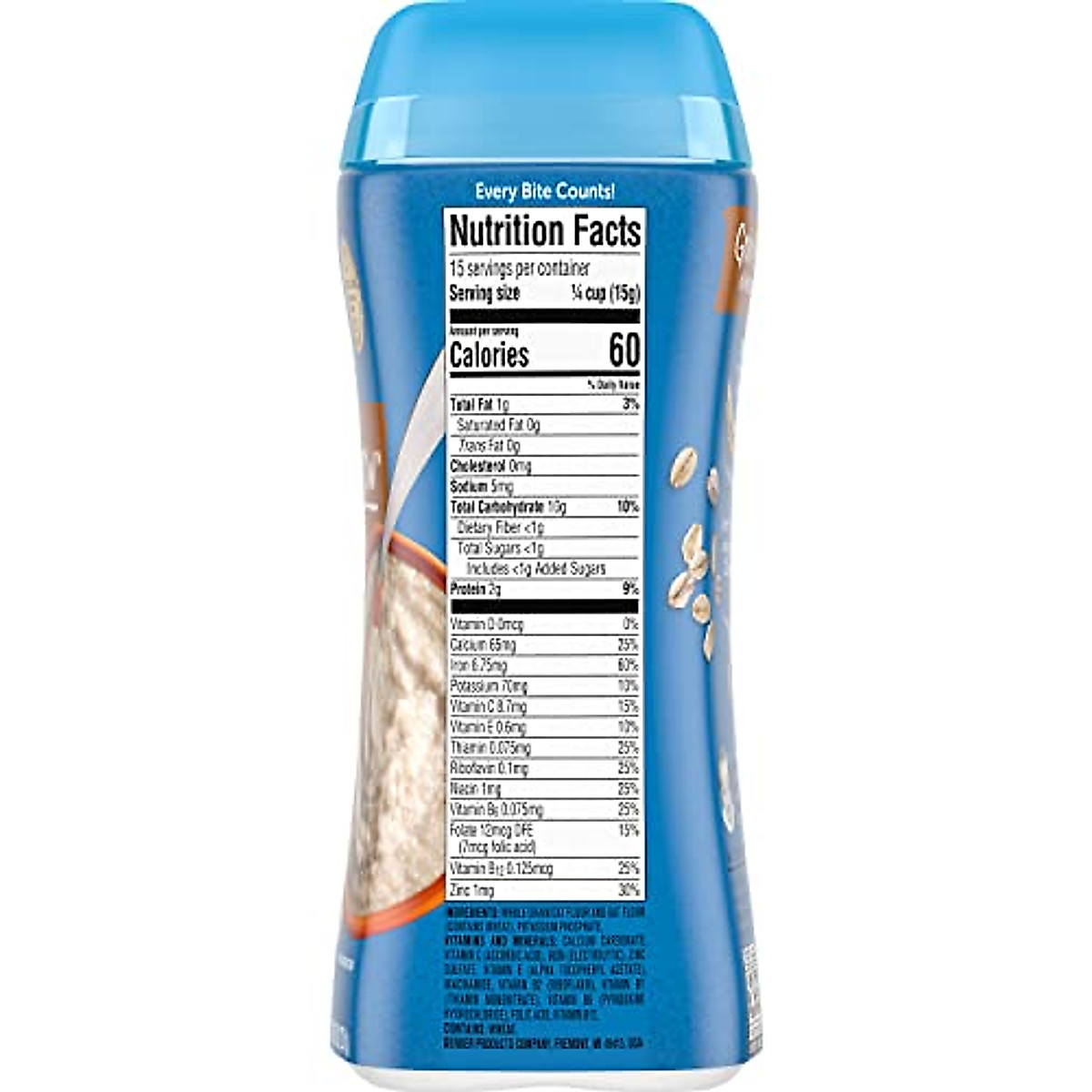 Gerber Cereal for Baby 1st Foods Grain & Grow Oatmeal Cereal, Made with Whole Grains & Essential Nutrients, Non-GMO, For Supported Sitters, 8-Ounce Canister (Pack of 3)