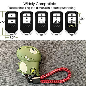 Cute Dinosaur Car Key Fob Cover Case for Honda Smart keyless Entry Remote 4 Buttons Car ,Anti-Lost KeyChain Straps Car Key Shelf Protector for Honda 2020 2021 Accord Civic Pilot Odyssey Crv Clarity