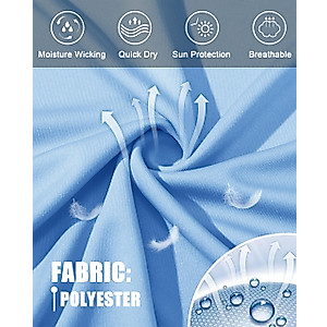 KEFITEVD Men Long Sleeve T Shirts Outdoor Summer Shirts Sun Shirts UV Protection Long Sleeve Rash Guard UPF 50+ Casual Hiking T-Shirt Top Blue