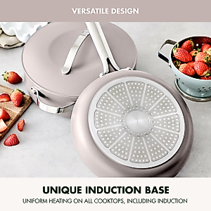 GreenPan Nova Healthy Ceramic Nonstick 10-Piece Cookware Pots and Pans Set, PFAS & PFOA-Free, Frying Pans, Saute, Stockpot, Utensils, Lids, Induction Suitable, Dishwasher Safe,Oven & Broiler Safe,Clay