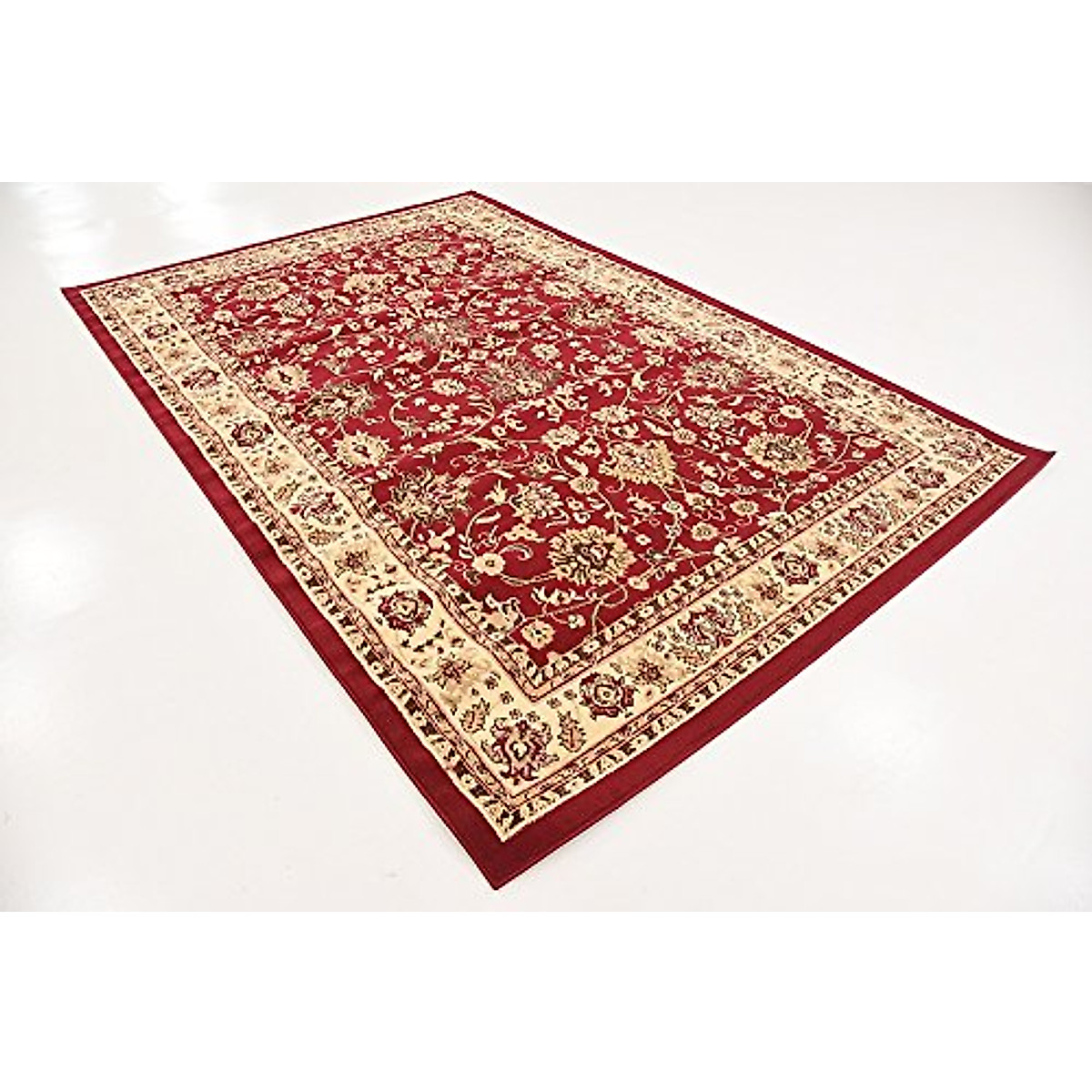 Unique Loom Sialk Hill Collection Traditional Persian Inspired Floral Area Rug, 6 ft x 9 ft, Burgundy/Ivory