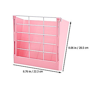 POPETPOP Wood Hay Feeder Rack for Guinea Pig Rabbit Bunny Food Manager Grass Holder for Small Pet Chinchilla Hamster Ferret Pink