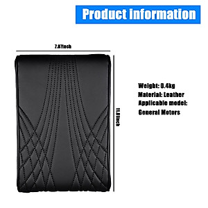 Hawyet 1 PC Car Memory Foam Center Console Armrest Pad, 12.59" x 8.66" x 1.96" Corrugated Leather Armrest Box Booster Pad, Universal for All Seasons, Suitable for Most Models (Black)