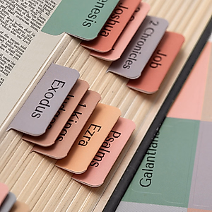 Laminated Bible Tabs - 80 Bible Tabs for Study Bible | New and Old Testament | Bible Tabs for Women