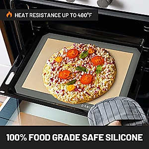 Silicone Baking Mats Set of 7 Reusable Nonstick Macarons Food Safe Half Sheets, Rolling Pin, Dough Scraper, Oil brush, Cookie Cutters, Oven Liner,Fondant/Pie Crust Mat Supplies for All