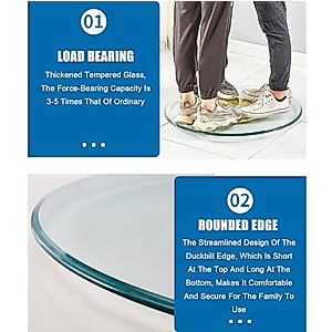 LWQFHI Glass Lazy Susan Turntable Hotel Round Glass Turntable, Susan Lazy Tempered Glass Turntable On Home Dining Table, Glass Lazy Dining Table Turntable 50cm B