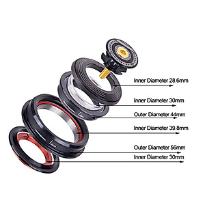 Vbestlife Bike Headset Top Bearings 44mm 56mm Bike Front Fork Headset Tapered for Mountain Road Bike Spare Parts Supplies
