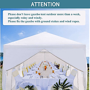 U-Kiss 10x30ft Canopy Party Wedding Patio Event Tent, Garden Outdoor Gazebo BBQ Shelter with 8 Removable Sides, Waterproof Foldable, Upgrade Thicken Steel Tube (10' x 30' with 5 sidewalls)
