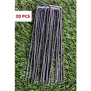 IME Garden Staples U Shaped Ground Anchors Stakes Pegs Pins Spikes for Securing Lawn Farm Sod Barrier Landscape Grass Fabric Netting, More Applications 15CM