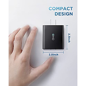 Dual USB C Charger with Apple MFi Certified Lightning Cable, 40W(20W Max Each) USB C Cell Phone Wall Charger Fast Charger Block Compatible with iPhone 13/12/11, Airpods, iPad