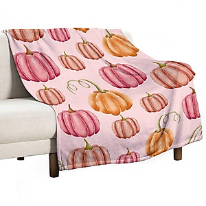 MEIKKO Fall Pumpkins Blanket, Fleece Cozy Warm Throw Blanket for Couch Sofa Bed for Women,Kids,Teens,Gift 50X60 inches