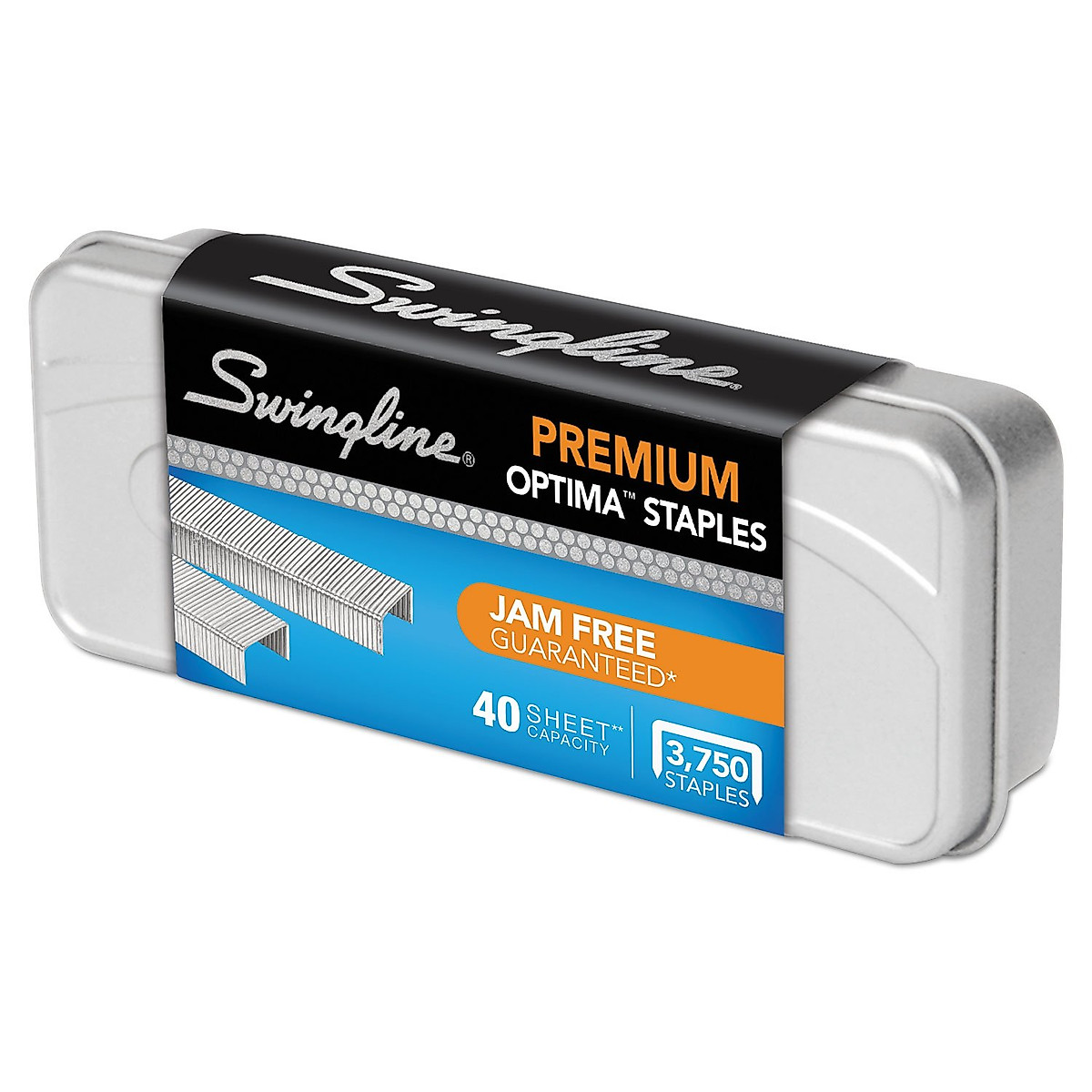 Swingline Staples, Optima, Premium, 1/4" Length, Jam Free Staples for Swingline Stapler Heavy Duty, Perfect for Home Office Supplies & Desktop, 40 Sheet Capacity, 210/Strip, 3750/Box, 1 Pack (35556)