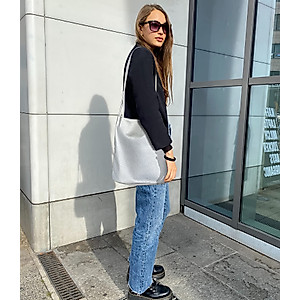 Silver Tote Bag for Women Metallic Purse Large Shoulder Handbags for Ladies Soft Leather Hobo Bucket Bags