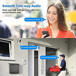 Hiseeu Security Camera Wireless, 2K Home Camera Outdoor & Indoor, Battery Powered Surveillance Camera, PIR Motion Detection, Two-Way Audio, Night Vision