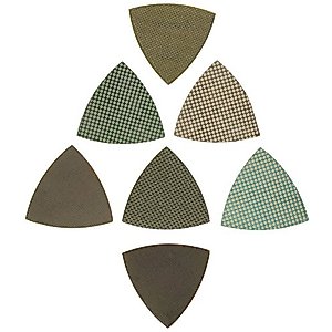 Toolocity 3TRIOSET 3-Inch Triangle Diamond Polishing Pads for Oscillating Multi Tools, Set of 7