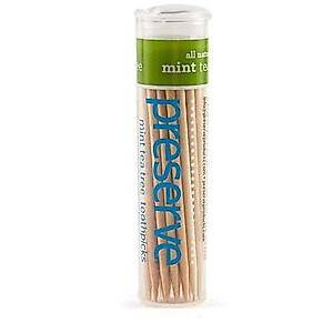 3 Pack of 35 Preserve Mint Tea Tree Flavored Toothpicks bundled by Maven Gifts
