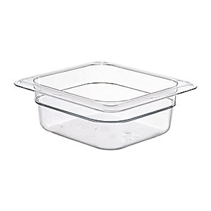 Cambro 62CW 1.1 qt Capacity, 6-15/16" Length x 6-3/8" Width x 2-1/2" Depth, Camwear Clear Polycarbonate Sixth Size Food Pan