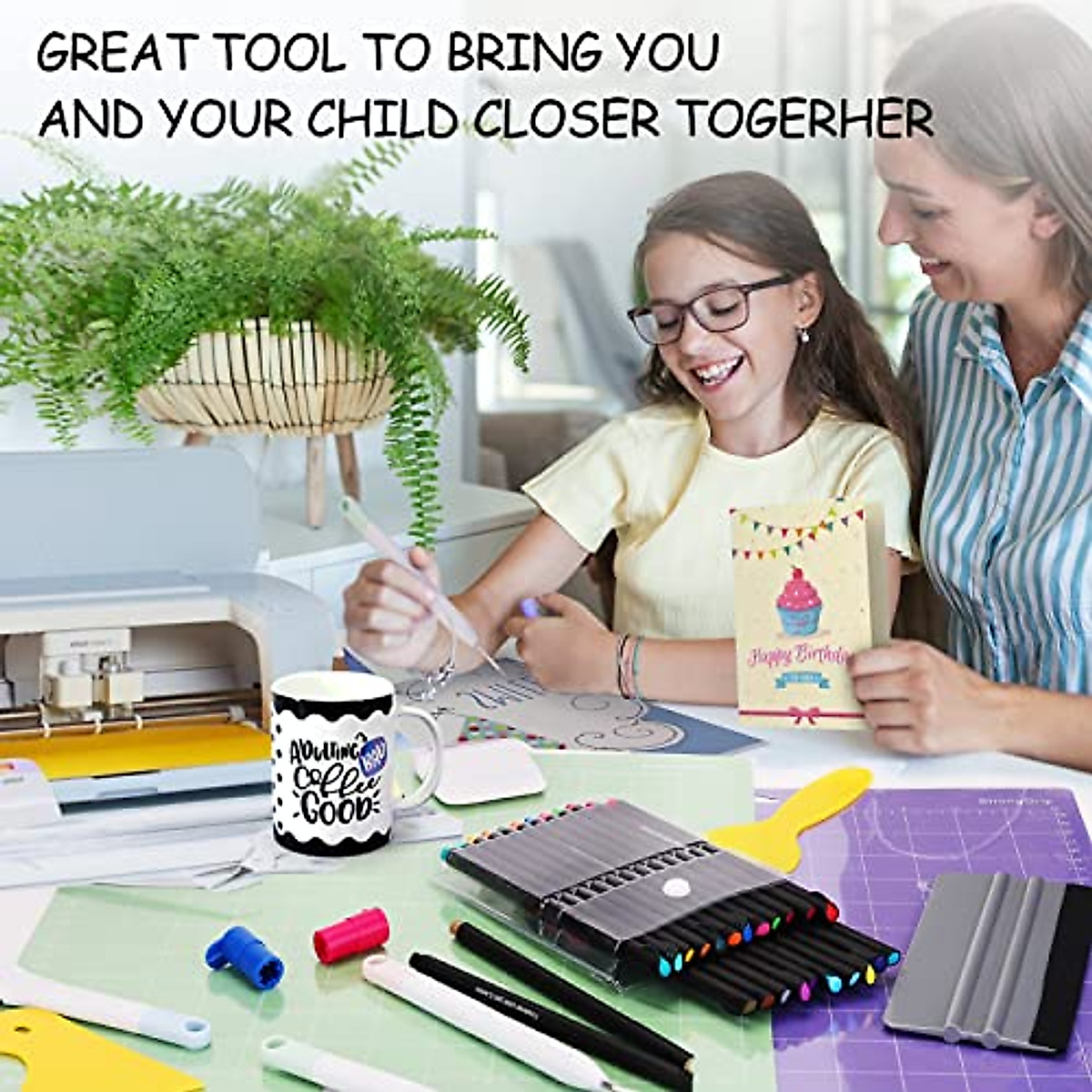 Accessories Bundle for Cricut Machine Maker, Compatible with Cricut Machine, Cricut Maker Weeding Tool, Colored Pencil, Cutting Mat, Scraper, Ruler, Adapter Suitable for Beginners Artisans 44 PCS