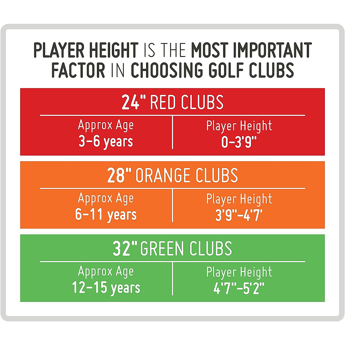 PGA TOUR Tee-Up 3-Piece Set, Medium, Orange, Right Handed, Use for Indoor and Outdoor Practice, Junior Golf Training Set, Training Clubs