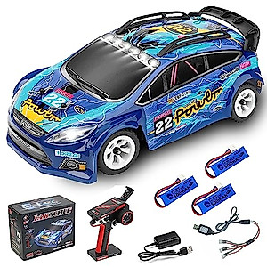WLtoys 284010 RC Car 1/28 Mini RC Drift Car with 3 Upgraded 500mah Battery 30km/h RC Race Car 4x4 Drift RC Car V8 Remote 2.4GHz 4 WD RC Racing Car with LED Lights for Adults