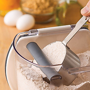 Progressive Prepworks ProKeeper 6 Piece Kitchen Clear Plastic Airtight Food Flour And Sugar Storage Organization Container Baking Canister Set, White