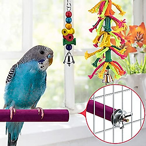 KATUMO Bird Toys, Natural Coconut Bird House with Colorful Ladder Hanging Chewing Toys Hammock Climbing Ladder Bird Colorful Toys with Bells for Parakeet, Conure, Cockatiel, Mynah, Love Birds, Finch