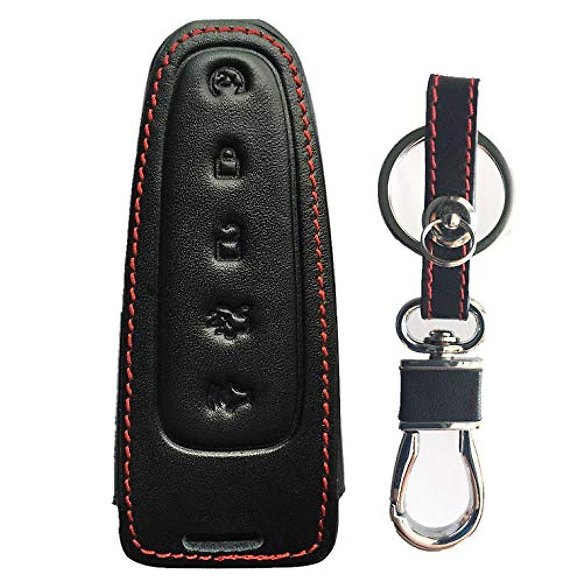KAWIHEN Leather Key Fob Case Compatible with Ford Lincoln C-Max Edge Escape Expedition Explorer Flex Focus Taurus MKS MKT MKX M3N5WY8609 7812A-5WY8609 164-R8092