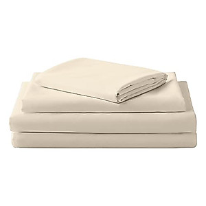 Sonive Full Bed Sheets Set Beige 1800 Super Soft Brushed Microfiber 4 Pieces Bedding Sheets & Pillowcases with Fitted Sheet, Deep Pockets Easy Care