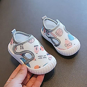 Lykmera Baby Girls Boys First Walking Shoes Fashion Breathable Casual Shoes Breathable Toddler Shoes Non Slip Baby Shoes (Grey, 3 Years Toddler)