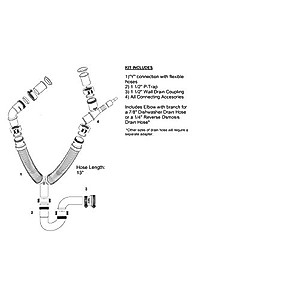 Snappy Trap 1 1/2" All-In-One-Drain Kit for Double Bowl Kitchen Sinks