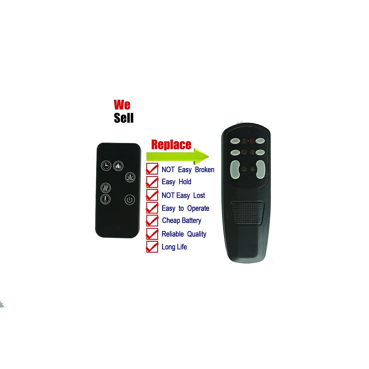 Remote Control Only for Flame & Shade Benson EFS-XB22A EFI-TJ23B3 EFW-TJ22B EFI-TJ23B2 EFW-TJ34A Inset Fire Wall Mounted Electric Fireplace Heater