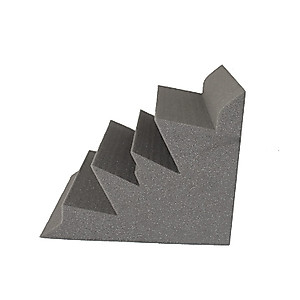 Acoustic Foam XL Bass Trap Studio Soundproofing Corner Wall 12" X 12" X 12" (4 PACK) - Color: Charcoal