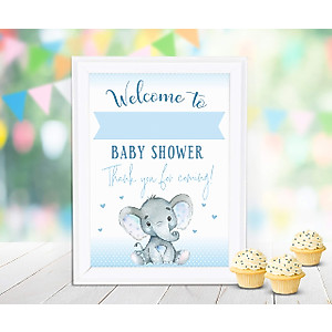 Elephant Baby Shower Welcome Sign Decorations 11x17 Centerpiece