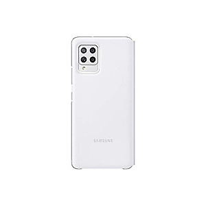SAMSUNG Galaxy A42 5G S View Wallet Cover, Smart Sensor, Hidden Pockets, Full Protection, Sleek Design, White