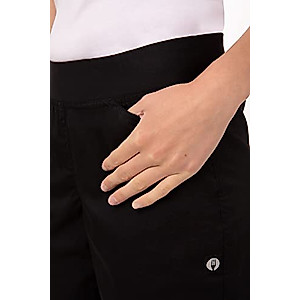 Chef Works Women's Lightweight Slim Chef Pants, Black, Large