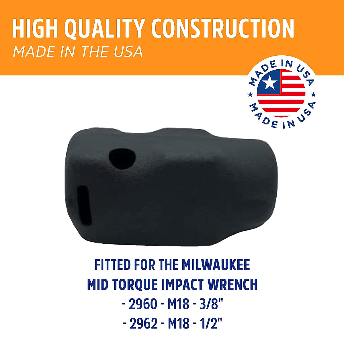 Protoco Protective Cover for Milwaukee 2960 Mid Torque Impact Wrench, Tool Cover, Black