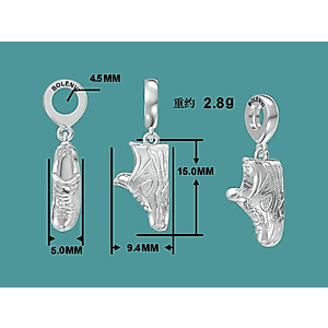 Bolenvi Runner Marathon Sneaker llector 925 erling Silver Pendant Charm Bead For Pandora & Similar Charm Bracelets or Necklaces
