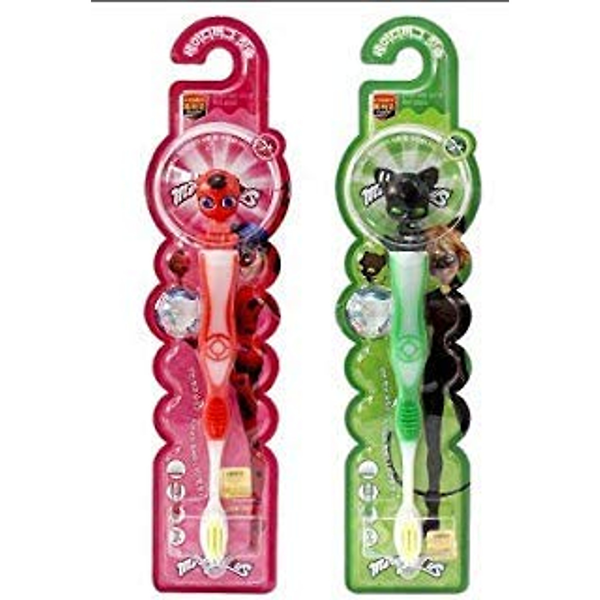Miraculous Ladybug Kids Children Toothbrush 2set-Color RED+Tissue