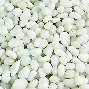 Snow White - Fire Glass Dots for Indoor and Outdoor Fire Pits or Fireplaces | 10 Pounds | 3/8 Inch