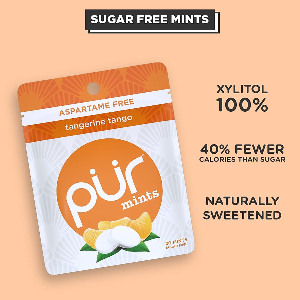 PUR Mints | Aspartame Free Mints | 100% Xylitol | Sugar Free, Vegan, Gluten Free & Keto Friendly | Natural Flavored Mints, Variety Pack, 20 Pieces (Pack of 3)