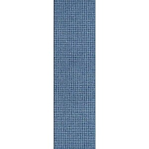 Company C Colorfields Bryn 2' x 3' Accent Doormat Rug | Hand-Tufted Loop Pile 100% Wool | 5/8" Thick | Indigo Blue Navy | Small Rug Entry Kitchen Living Dining Room Bedroom | GoodWeave Certified