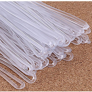 Mini Skater 6 Inch Premium Clear Plastic Travel Luggage Name Tag Loop Straps/Loops for Luggage Bag ID Tag,50Pcs