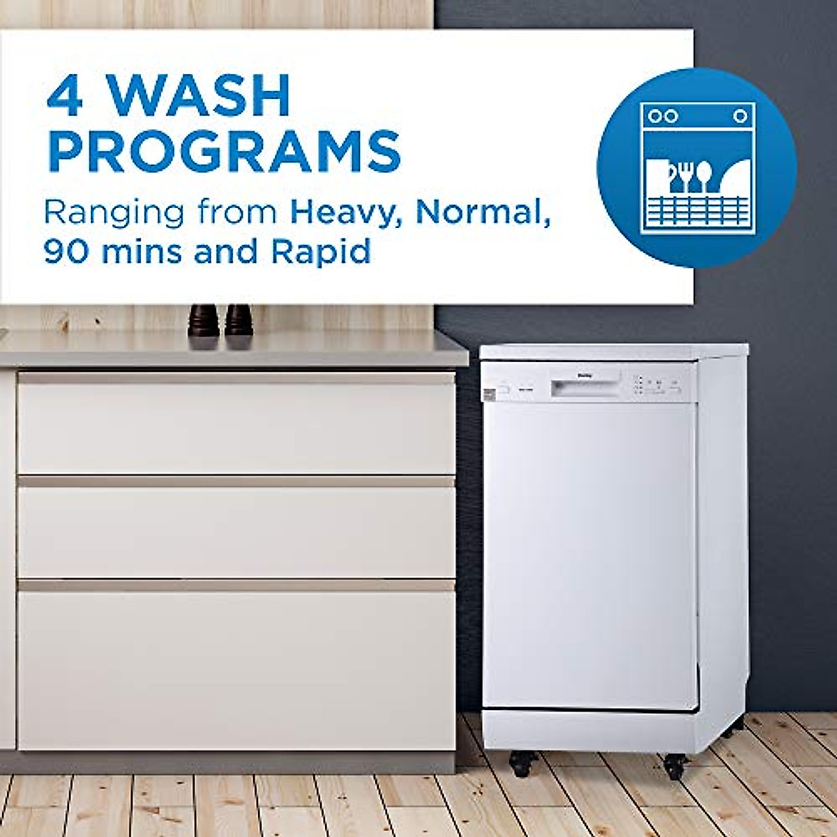 Danby DDW1805EWP Portable Dishwasher, White