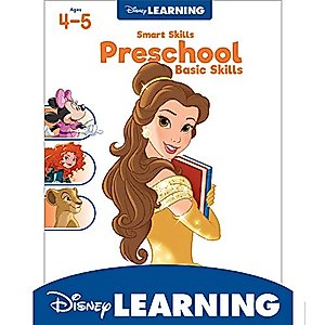 Disney Learning Preschool Basic Skills Workbook―Handwriting, Letter Recognition, Counting, Language Arts and Math Practice for Ages 4-5, Smart Skills Series (64 pgs)