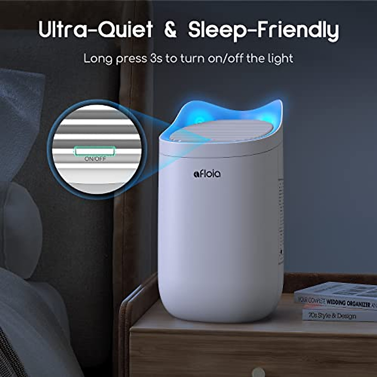 Mini Dehumidifier for Bathroom, Afloia Q3 Portable 20oz Dehumidifiers for 200 Sq.ft Auto-Off Compact Quieter Lighter Peltier Dehumidifier for Small Spaces [Cat Ear Design]