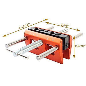 O'SKOOL Self Centering Dowel Jig Kit Drilling Guide Bushings Set 6 inch Wood Wide Capacity Doweling Jig Puncher Locator Joints Tool